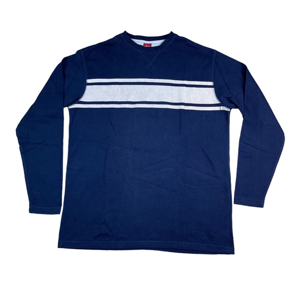 Junction West | Sweaters | Vintage Mens Junction West Blue White Crewneck Sweater Size L | Poshmark